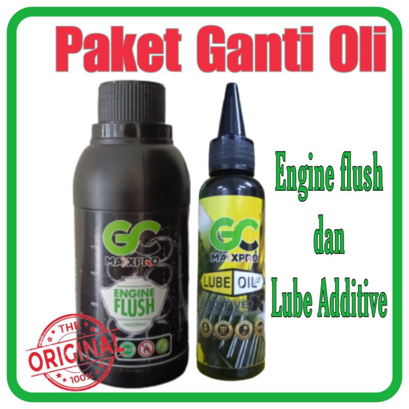 Jual Paket ganti oli mobil bensin dan diesel GC Maxpro Engine flush 250ml dan Lube Additive 75ml ...