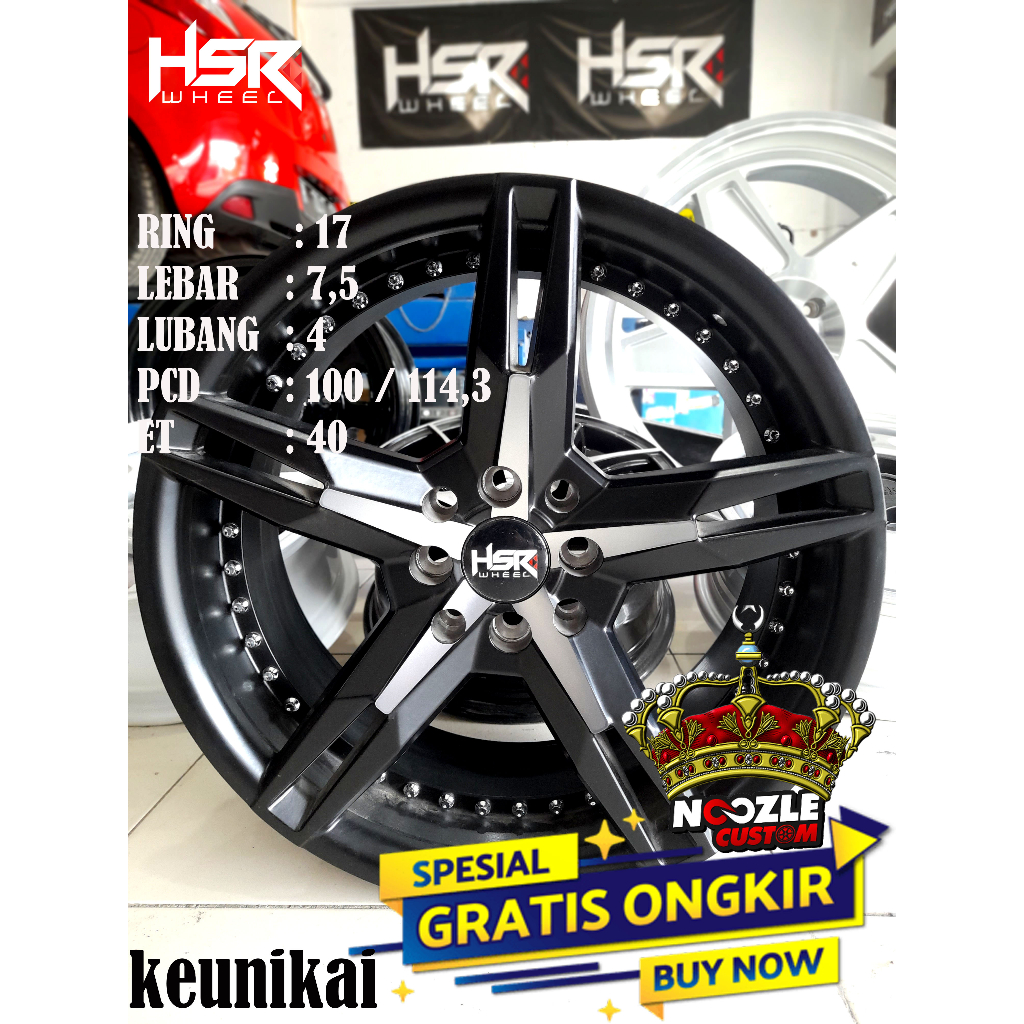 Jual VELG MOBIL PALANG 5 RING 17 LUBANG 4 TYPE HSR KEUNIKAI PELEK ...