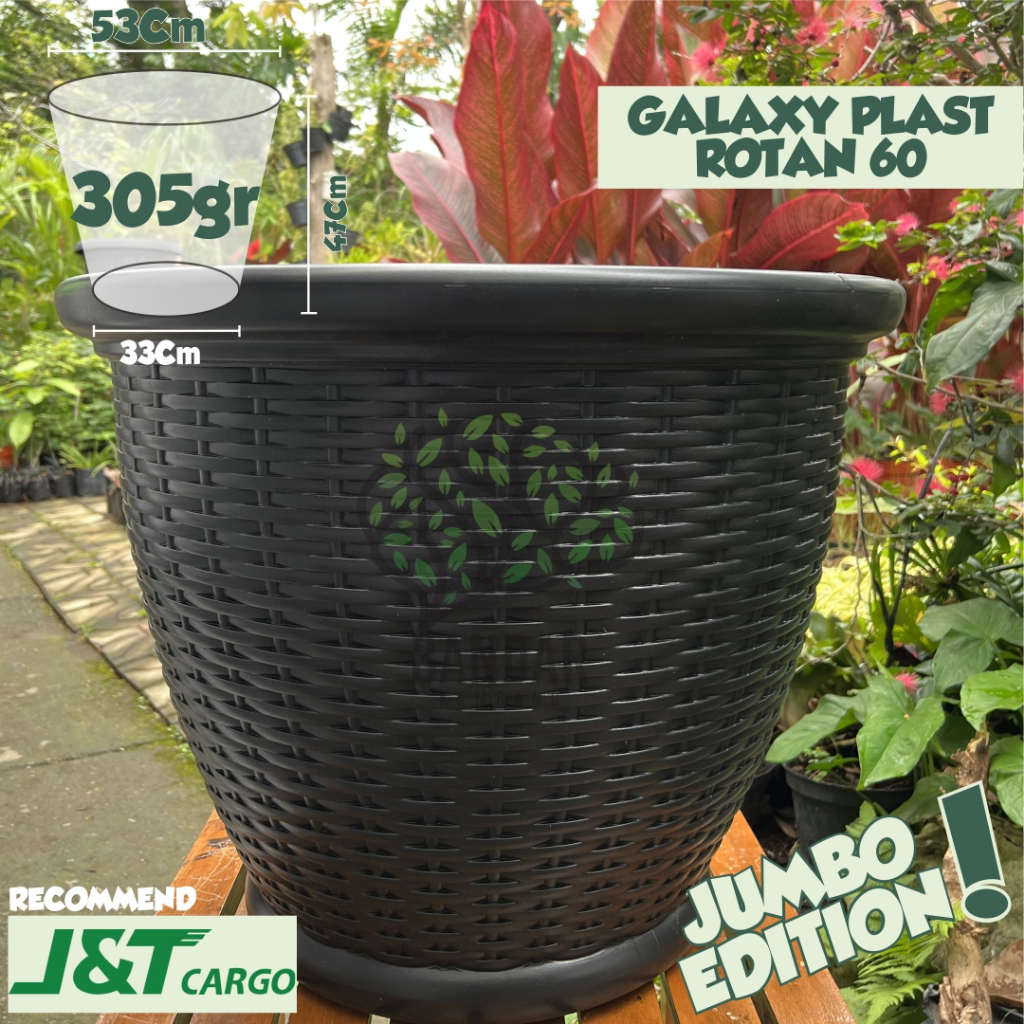 Jual Pot Jumbo Kualitas Terbaik Galaxy Plast Rotan 60 Warna Hitam Pot ...