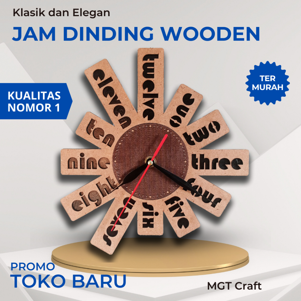 Jual Jam Dinding Kayu Custom Vintage & Classic | Model Huruf 3D | Jam ...