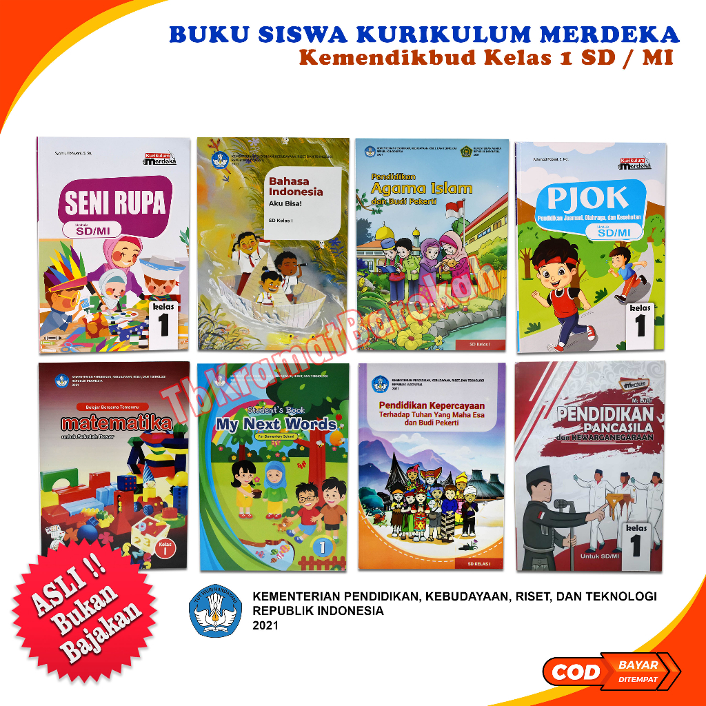 Jual Buku Paket Pelajaran Siswa Lengkap Kurikulum Merdeka Kelas 1 SD MI Madrasah Kemendibud ...