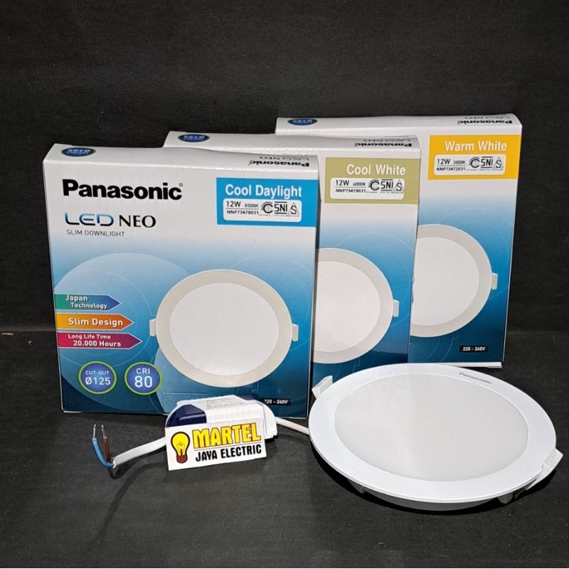 Jual Lampu downlight led panel panasonic IB bulat neo slim 12 watt | Shopee Indonesia