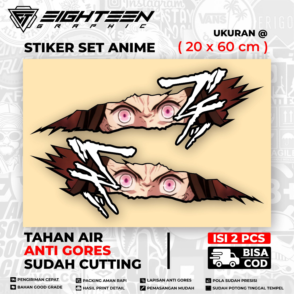 Jual STIKER ANIME 1 SET DEMON SLAYER NEZUKO / STIKER AESTHETIC MOTOR ...