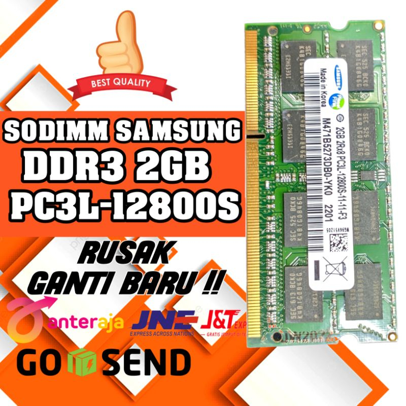 Jual RAM LAPTOP SAMSUNG 2GB DDR3 PC3L-12800S / 1600MHz SODIMM | Shopee ...