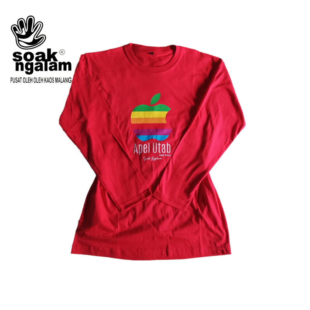 Jual KAOS MALANG / KAOS MALANGAN / SOAK NGALAM APEL UTAB PANJANG MERAH | Shopee Indonesia