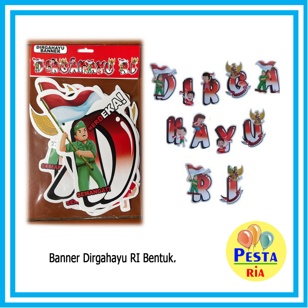 Jual Murah!! (1 Set) Banner Dirgahayu RI Bentuk, banner agustusan ...