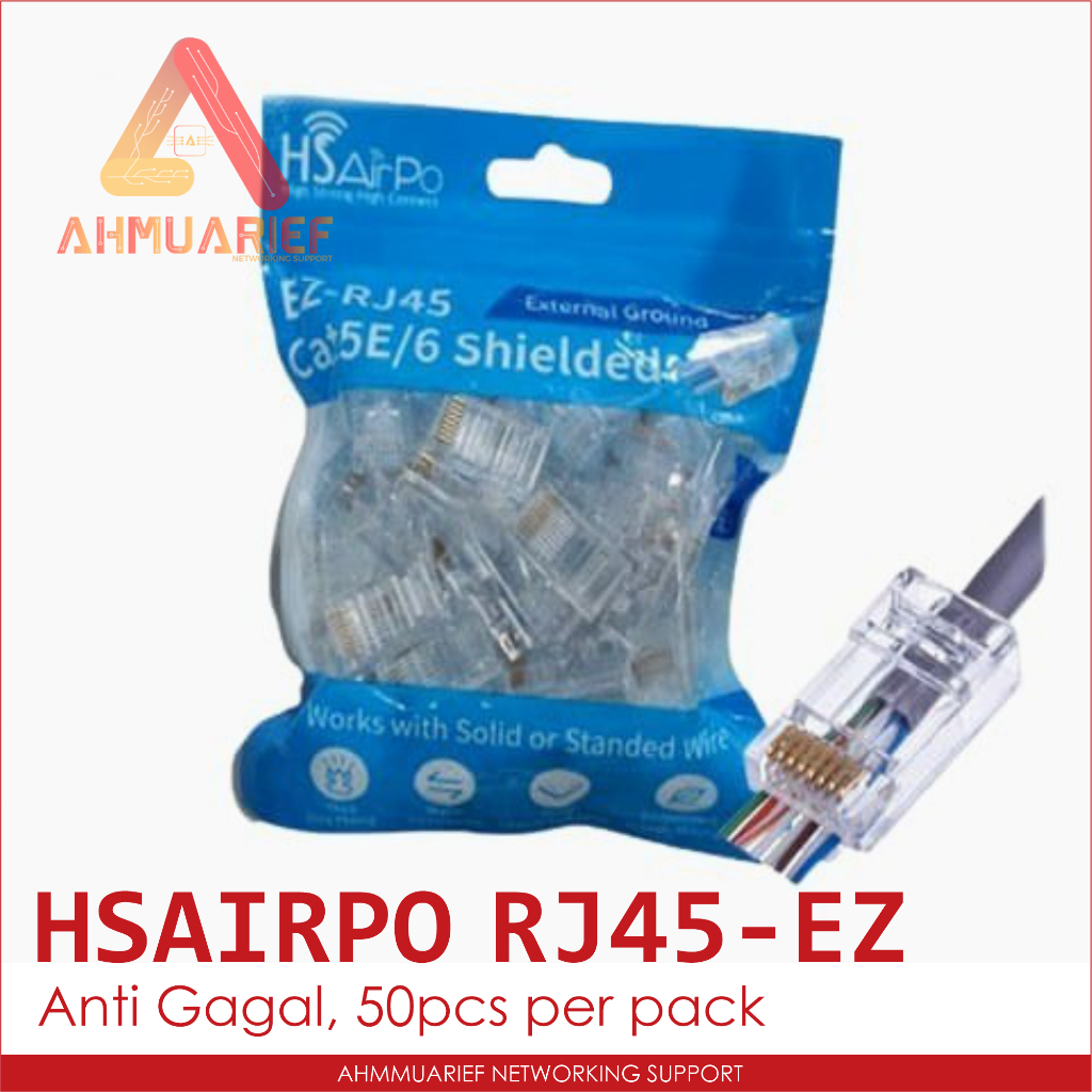 Jual RJ45 ANTI GAGAL EZ-RJ45 HSAIRPO CAT5E CAT6E SHIELDED | Shopee ...
