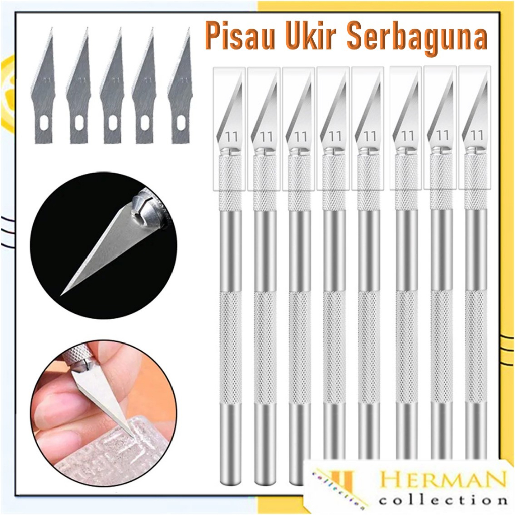 Jual HC Pisau Ukir Seni 5 isi Cutter Hobby Crafting Art Knife Metal ...