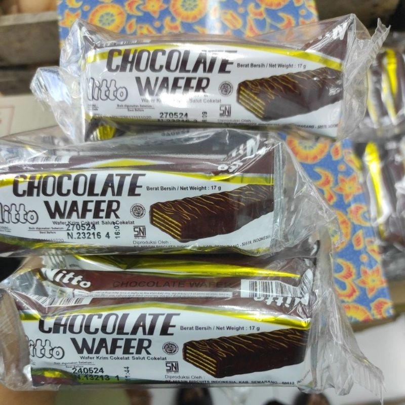 Jual nitto chocolate wafer 1pack isi 10pcs | Shopee Indonesia