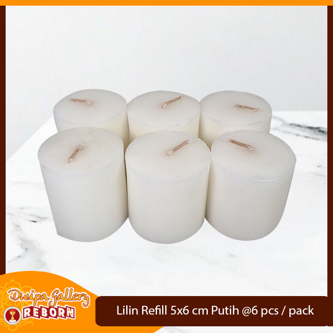 Jual Lilin Refil Putih Gelas Candle Stearin Wax Isi Ulang 5x6 cm @ 6 ...