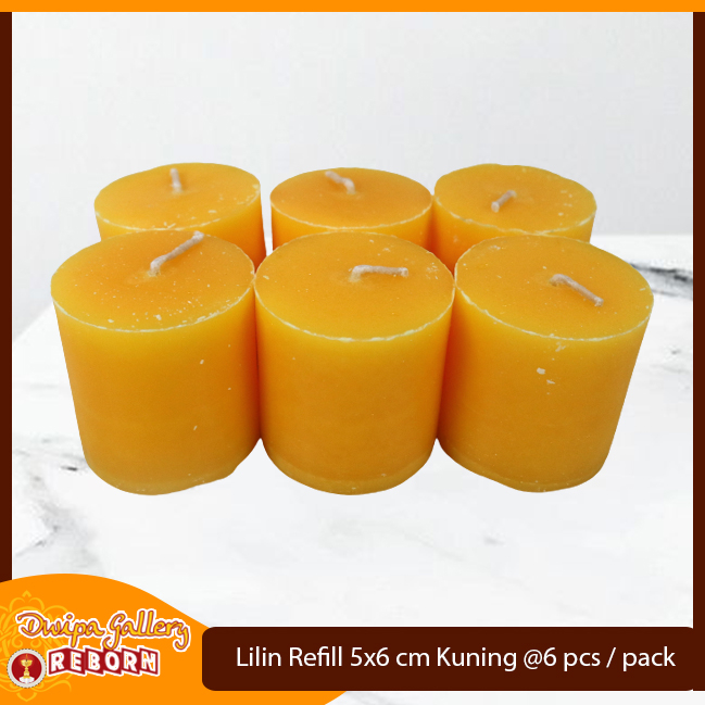Jual Lilin Refil Kuning Gelas Candle Stearin Wax Isi Ulang 5x6 cm @ 6 ...