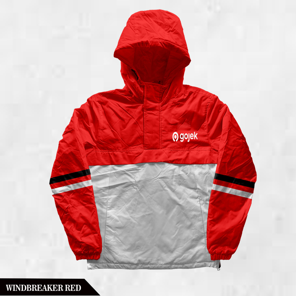Jual Jaket Parasut Gojek Terbaru / Jaket Windbreaker Kupluk Gojek ...