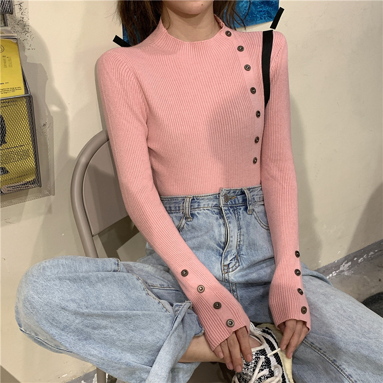 Jual AJW Turtleneck Knit Long Sleeve Korean Style Import Premium New Release TT | Atasan ...