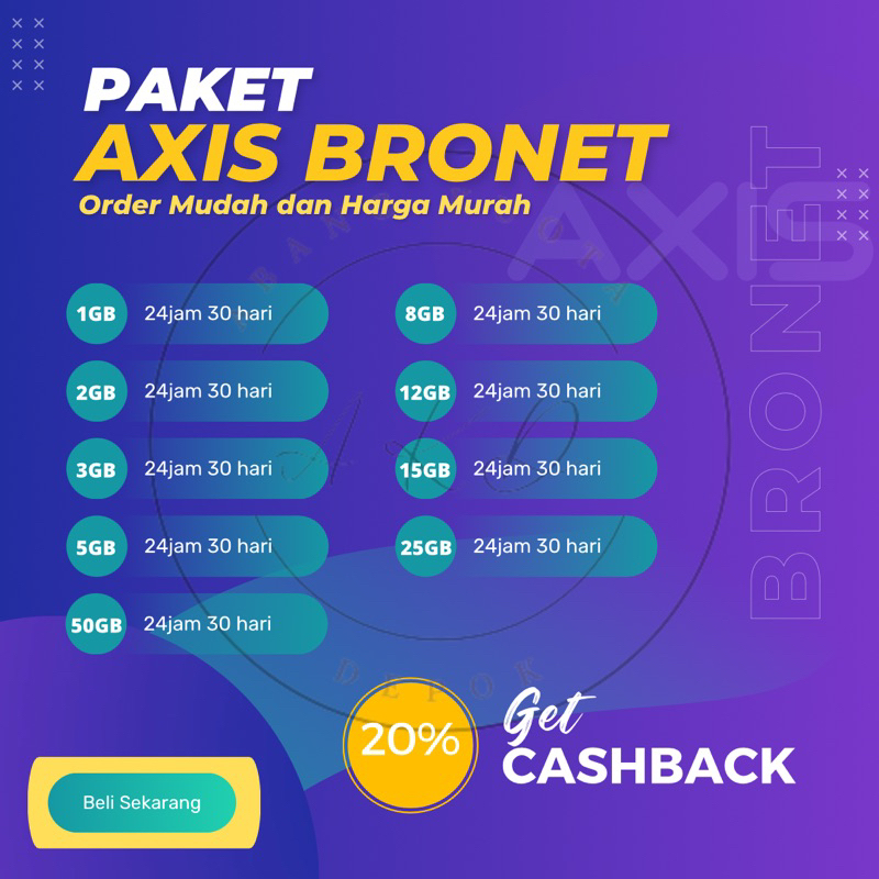 Jual Kuota Axis Bronet Mini Owsem Murah 1GB 2GB 3GB 5GB 8GB 16GB 24GB ...