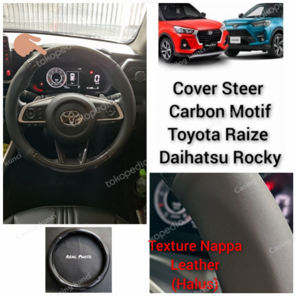 Jual Cover Steer setir mobil stir Carbon Toyota Raize daihatsu rocky ...