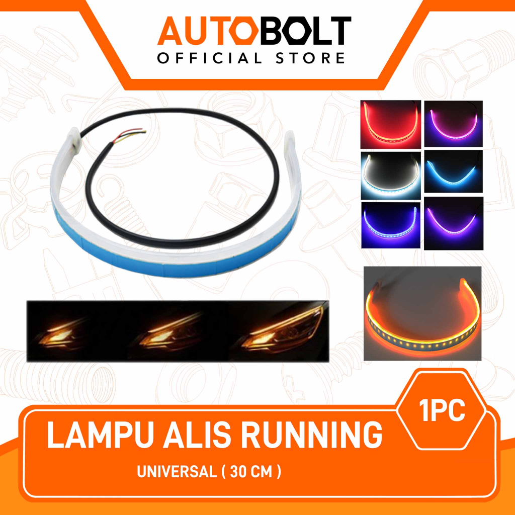 Jual Lampu LED Running Alis 30 Cm 2 Mode Diam Runing DRL Daytime Variasi Flexible Elastis ...