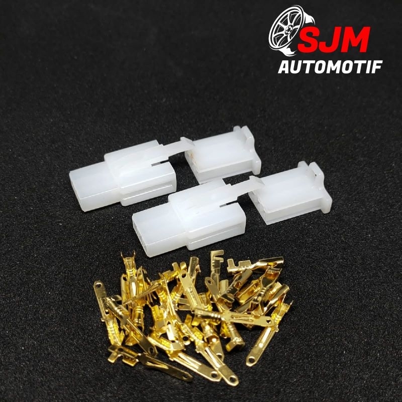 Jual soket socket konektor kabel 3 pin male female kecil motor + skun ...
