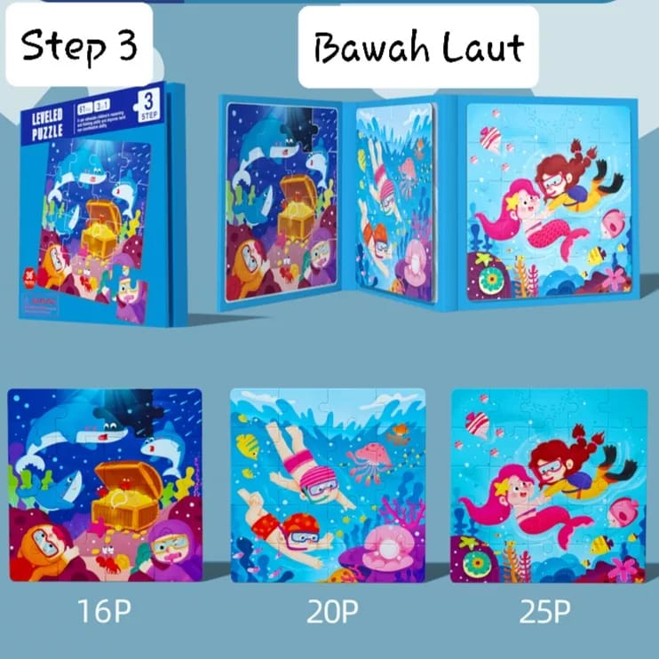 Jual Buku Puzzle Magnet 3 in 1 Dengan 5 Step Variasi / Booklet Magnetic ...