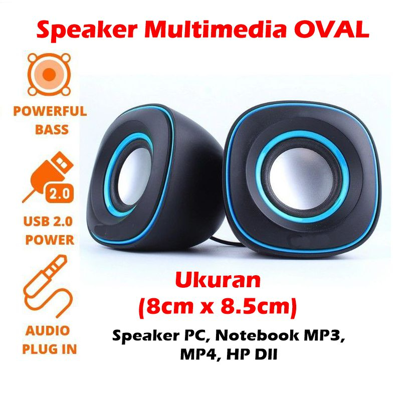 Jual SPEAKER MULTIMEDIA USB OVAL, SPEAKER KOMPUTER MINI OVAL USB, MULITIMEDIA SPEAKER G105/G104 ...