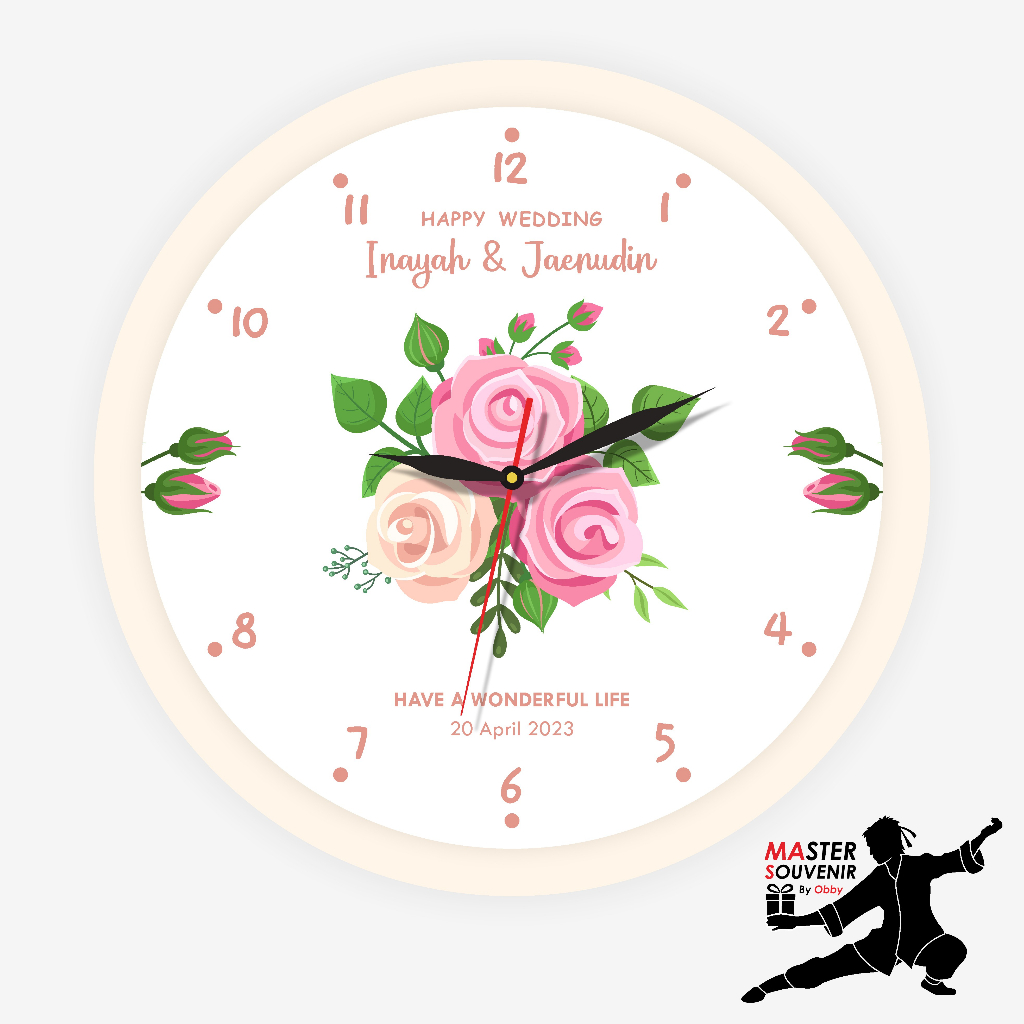 Jual Jam Custom Pernikahan Ukuran 10CM (Kado Wedding Nikahan ...
