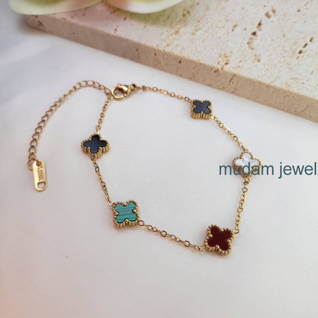 Jual Gelang Rantai Model Daun Semanggi Bergerigi | Shopee Indonesia