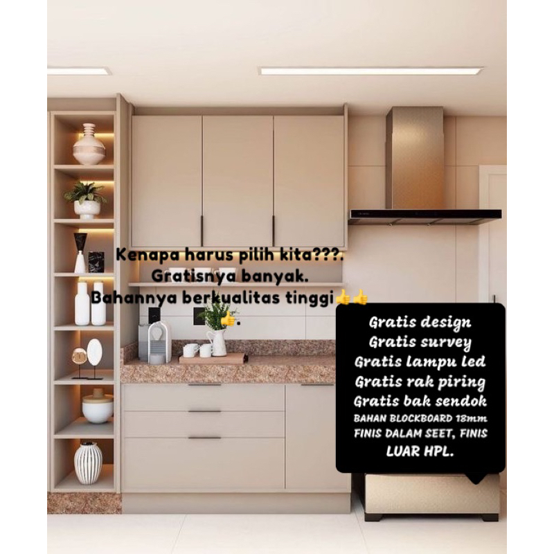 Jual Kitchen Set Minimalis Lemari Kabinet Set Rak Dapur | Shopee Indonesia