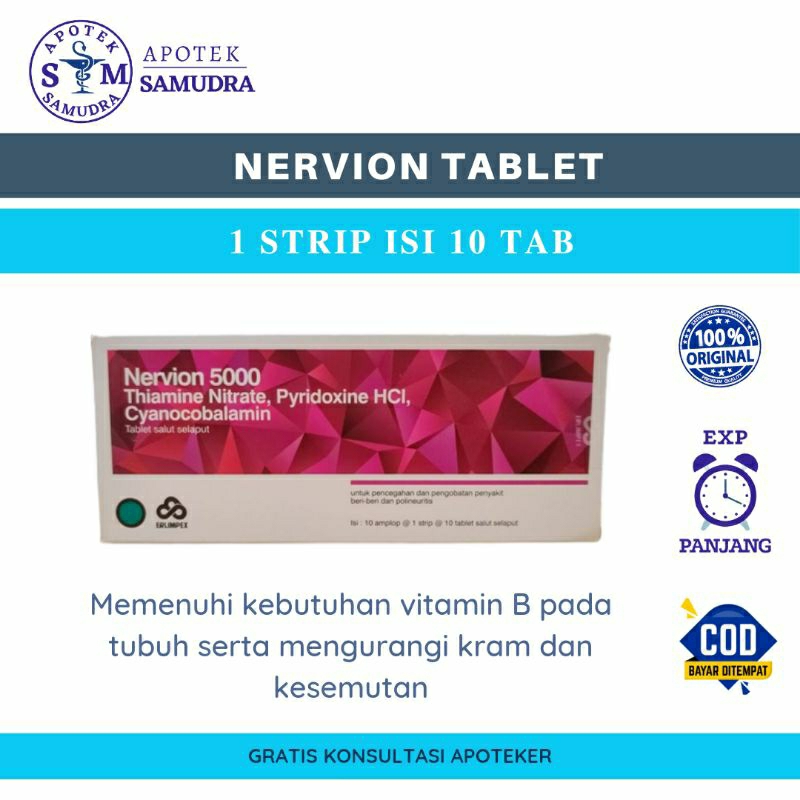 Jual NERVION TABLET Perstrip - (obat mengatasi kesemutan obat mengatasi ...