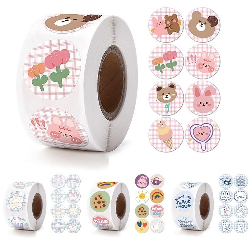 Jual 50pcs stiker lucu karakter hewan/anak-anak/ label hias scrapbook ...