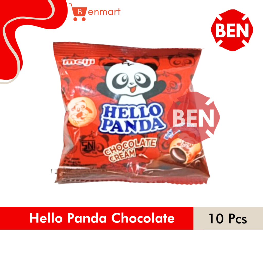 Jual Hello Panda CHOCOLATE CREAM 1 Renceng 10 Sachet Biskuit Coklat ...
