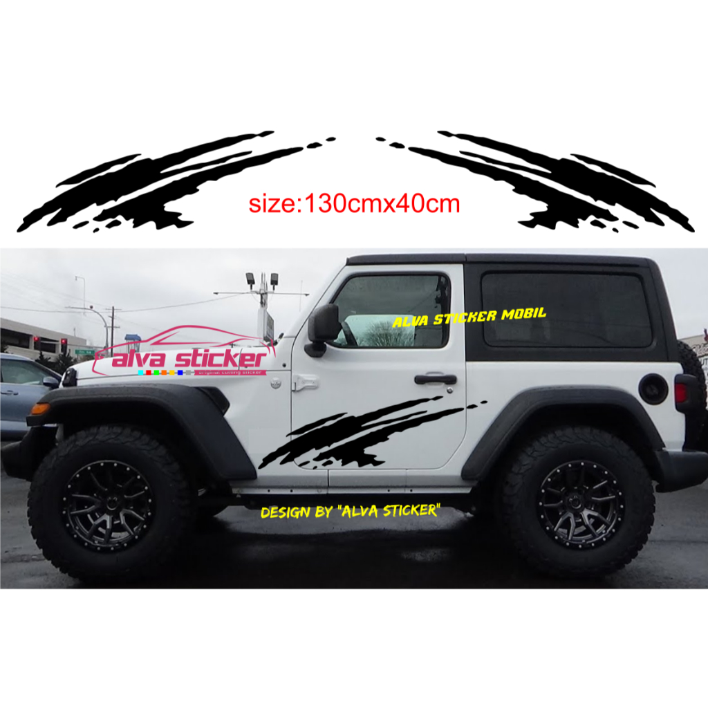 Jual sticker jeep stiker jeep body samping stiker lumpur mobil jeep ...