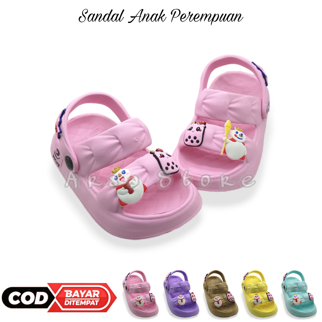 Jual Sandal Anak Perempuan Umur 1 2 3 4 Tahun Karakter Mixue Boba ...