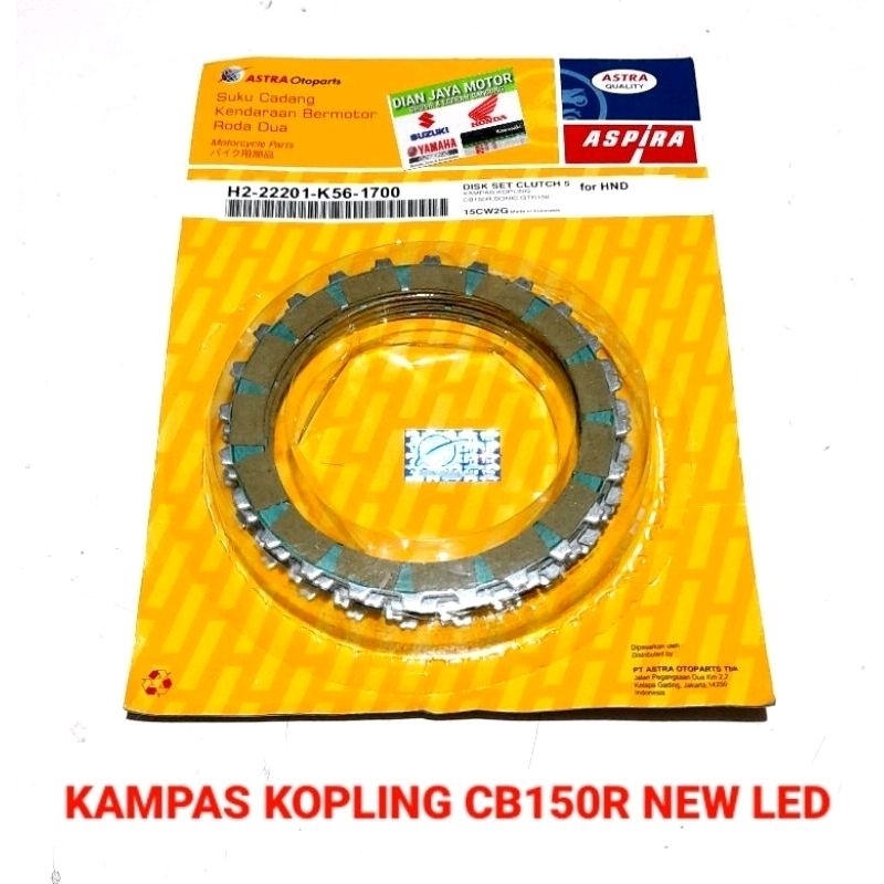 Jual KAMPAS KOPLING HONDA CB150R NEW LED K56 ORI ASTRA ASPIRA ISI 5PCS | Shopee Indonesia