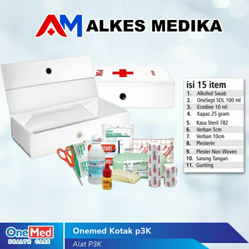 Jual ONEMED P3K + ISI (KOTAK PUTIH) / KOTAK P3K + ISI LENGKAP / P3K ...