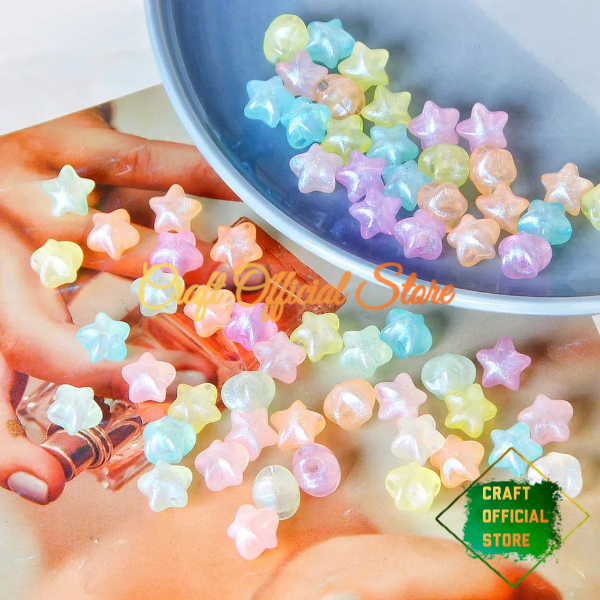 Jual Manik Manik Bintang Jelly Glowing Mote Glitter Bahan Meronce ...