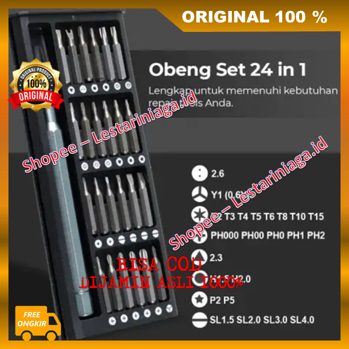 Jual Obeng Set 24 in 1 Obeng Set Elektrtonik Obeng Service Komputer ...
