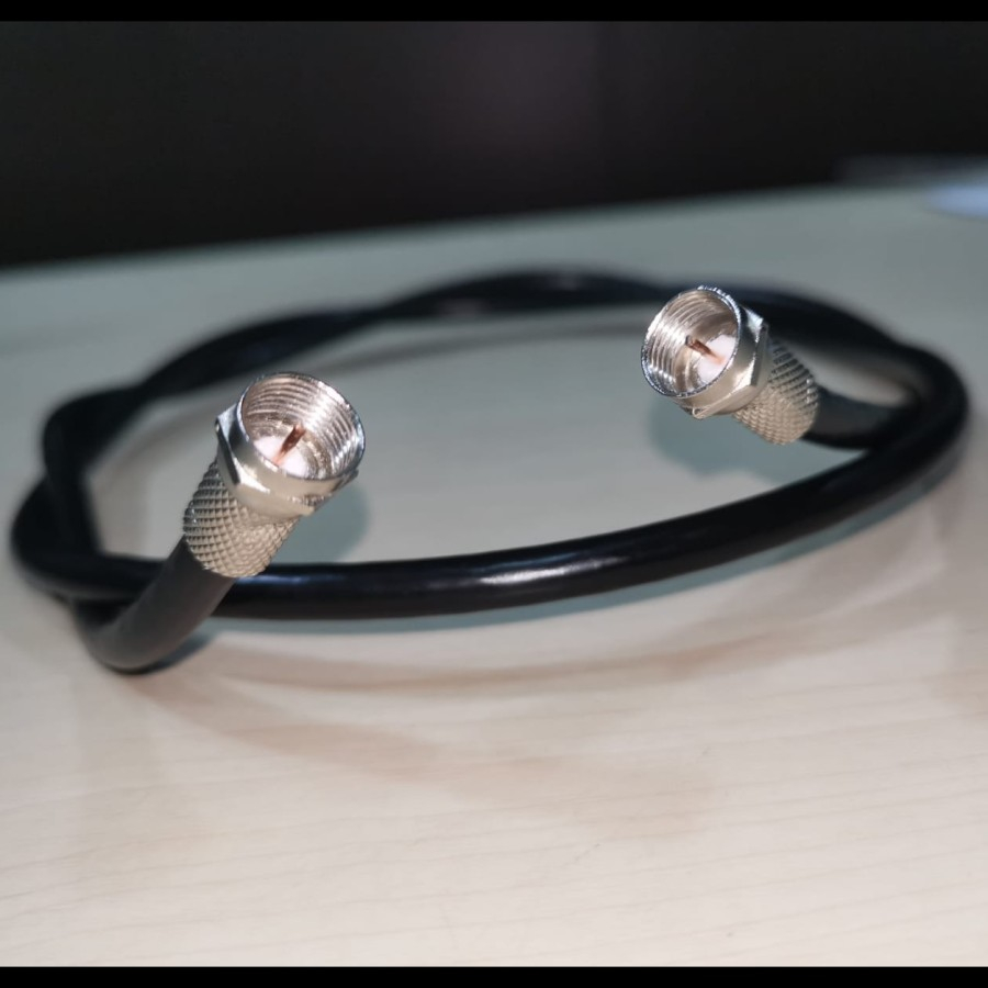 Jual NEW !!! Kabel Coaxial Venus RG6 + F Connector Ecer per Meter untuk Parabola | Shopee Indonesia