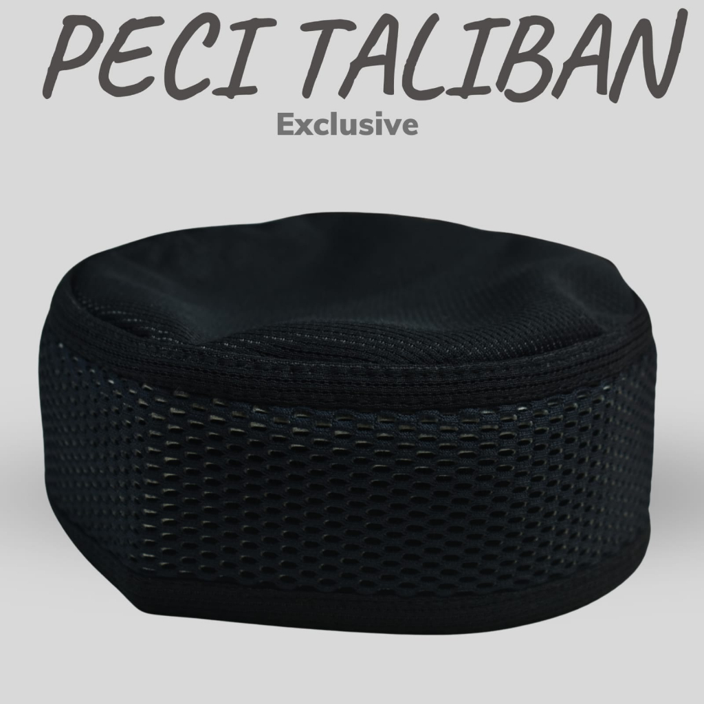 Jual peci kopiah taliban warna hitam polos motif lubang kecil putih ...