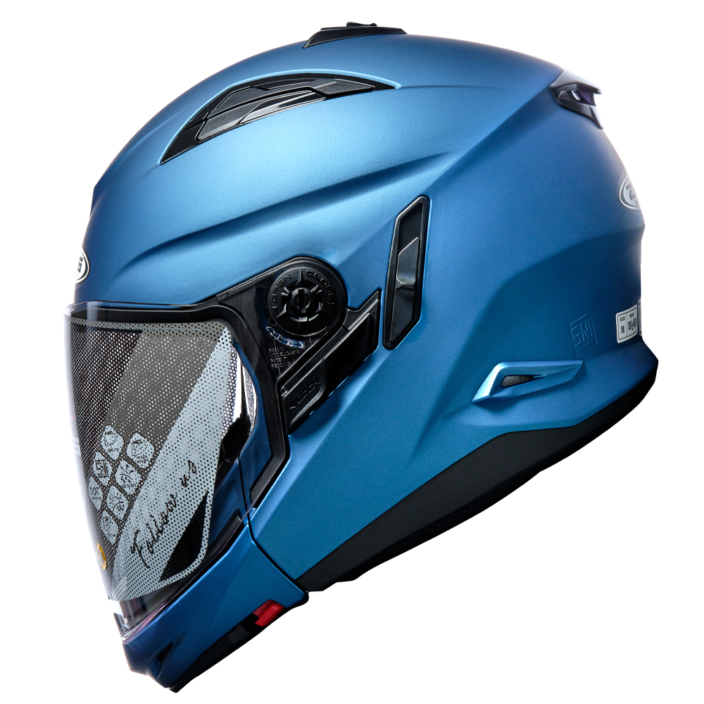 Jual ZEUS ZS 613C MATT BLUE DOFF MODULAR CROSSOVER DOUBLE VISOR ...