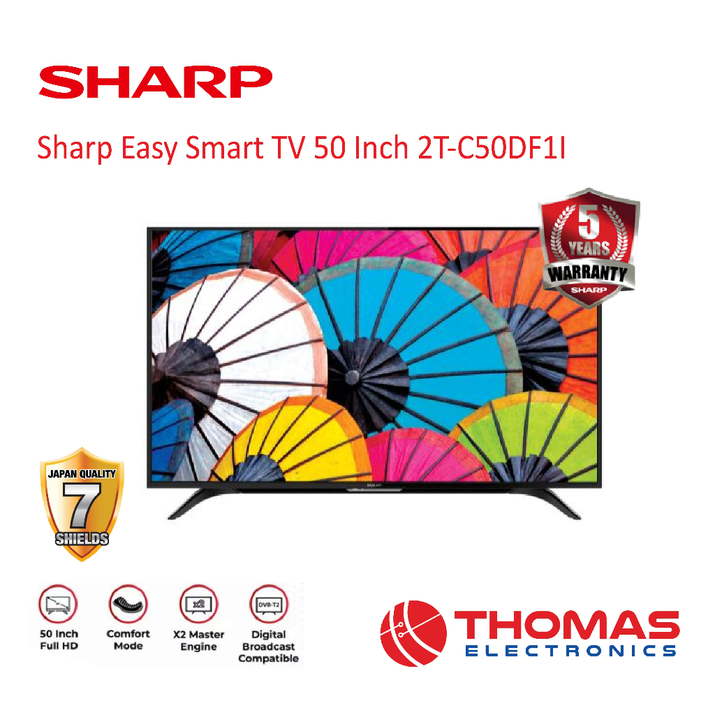 Jual SHARP Easy Smart TV 2T C 50 DF1I 2TC50DF1I 50 Inch Full HD Garansi Resmi | Shopee Indonesia