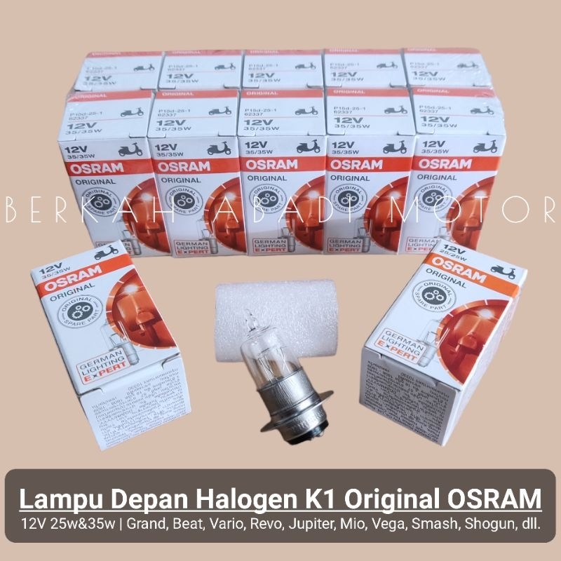 Jual [ORI 100%] Bohlam lampu depan Halogen K1 Original OSRAM | Bolam Dop Beat Grand Mio Smash ...
