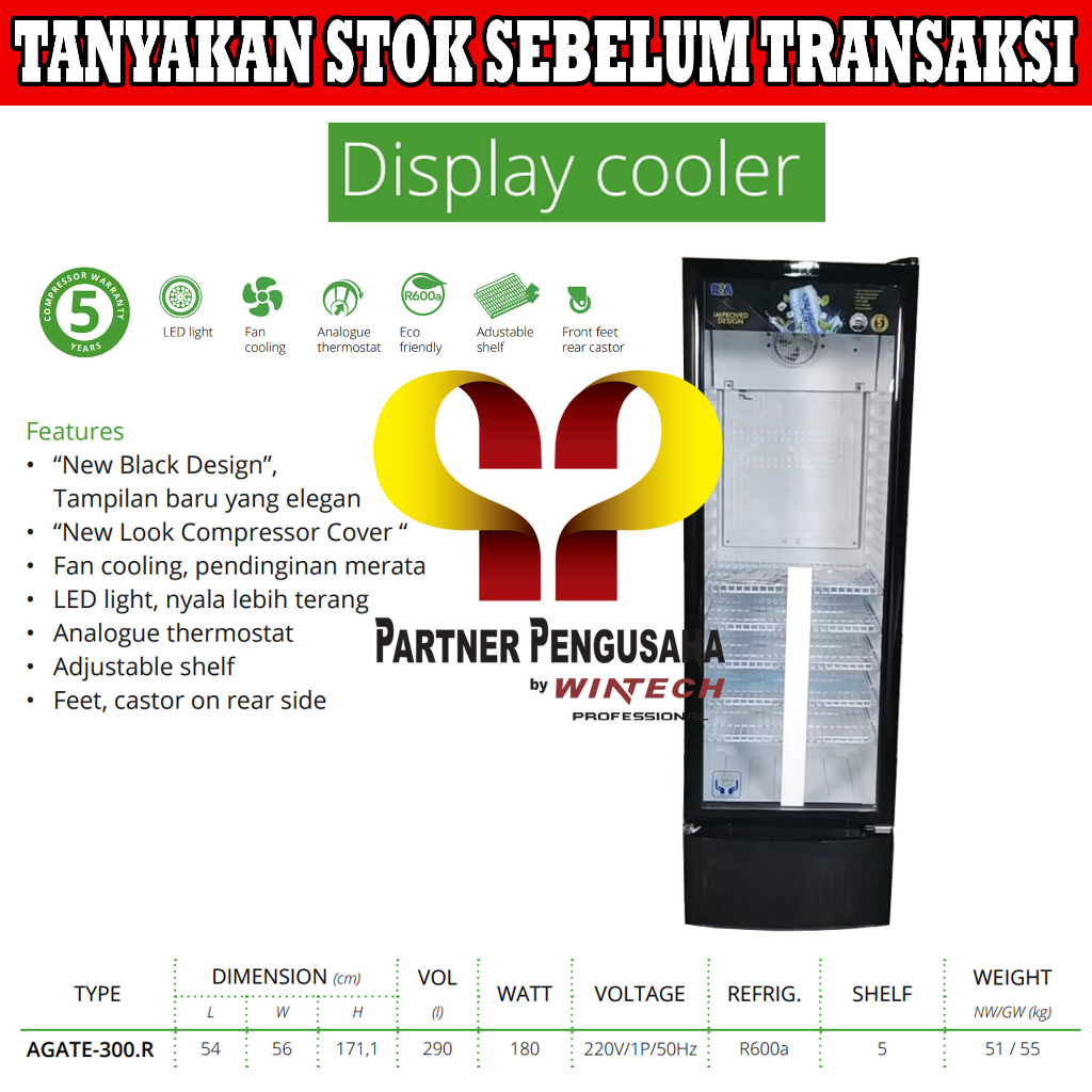 Jual RSA AGATE-300R AGATE-300.R AGATE-300R Showcase Display Cooler 5 ...