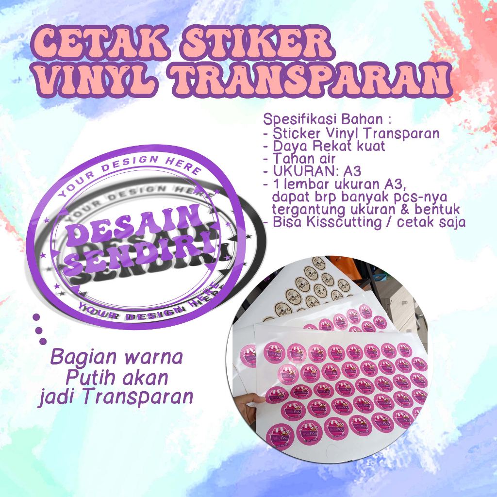 Jual Cetak Stiker Custom Desain Sendiri SIAP CETAK - Bahan Vinyl ...