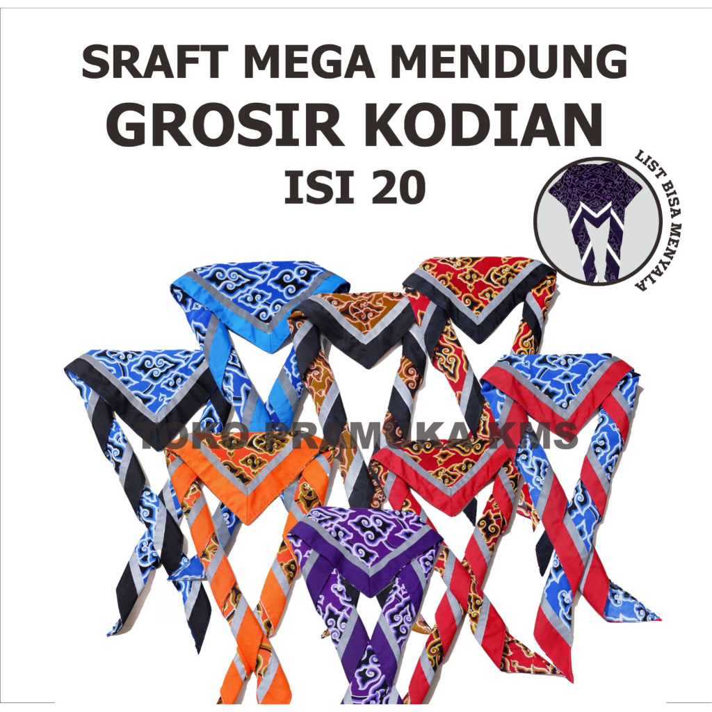 Jual Scraft Pramuka KODIAN Isi 20 skraf Batik Mega Mendung Scraf Scout ...