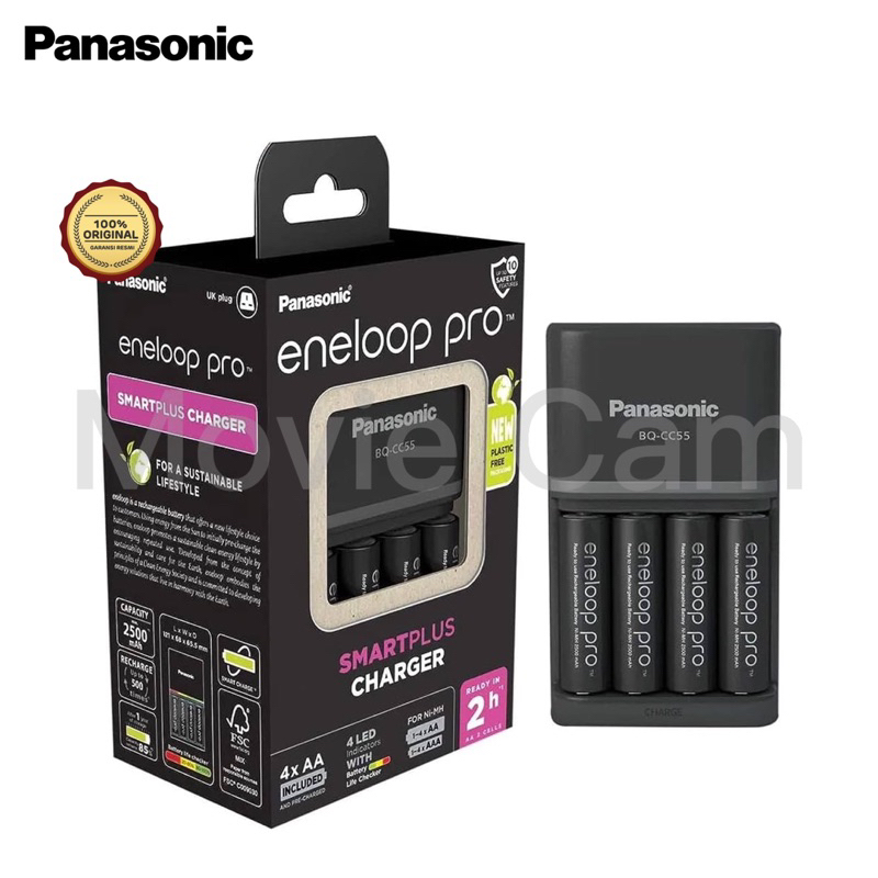 Jual Panasonic Eneloop Pro Smartplus Charger Bq Cc55 With Battery Aa