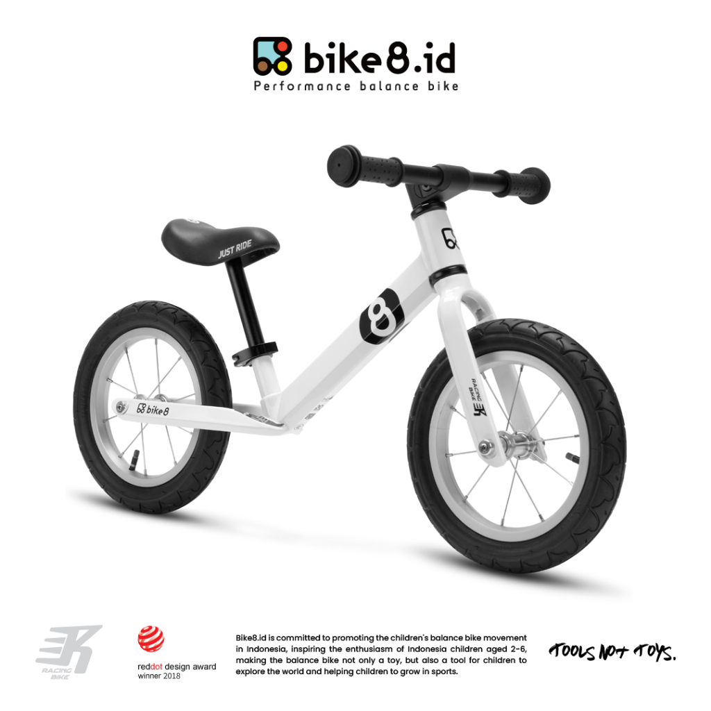 Jual BIKE8 Racing Balance Bike / Push Bike - Sepeda Anak - White ...