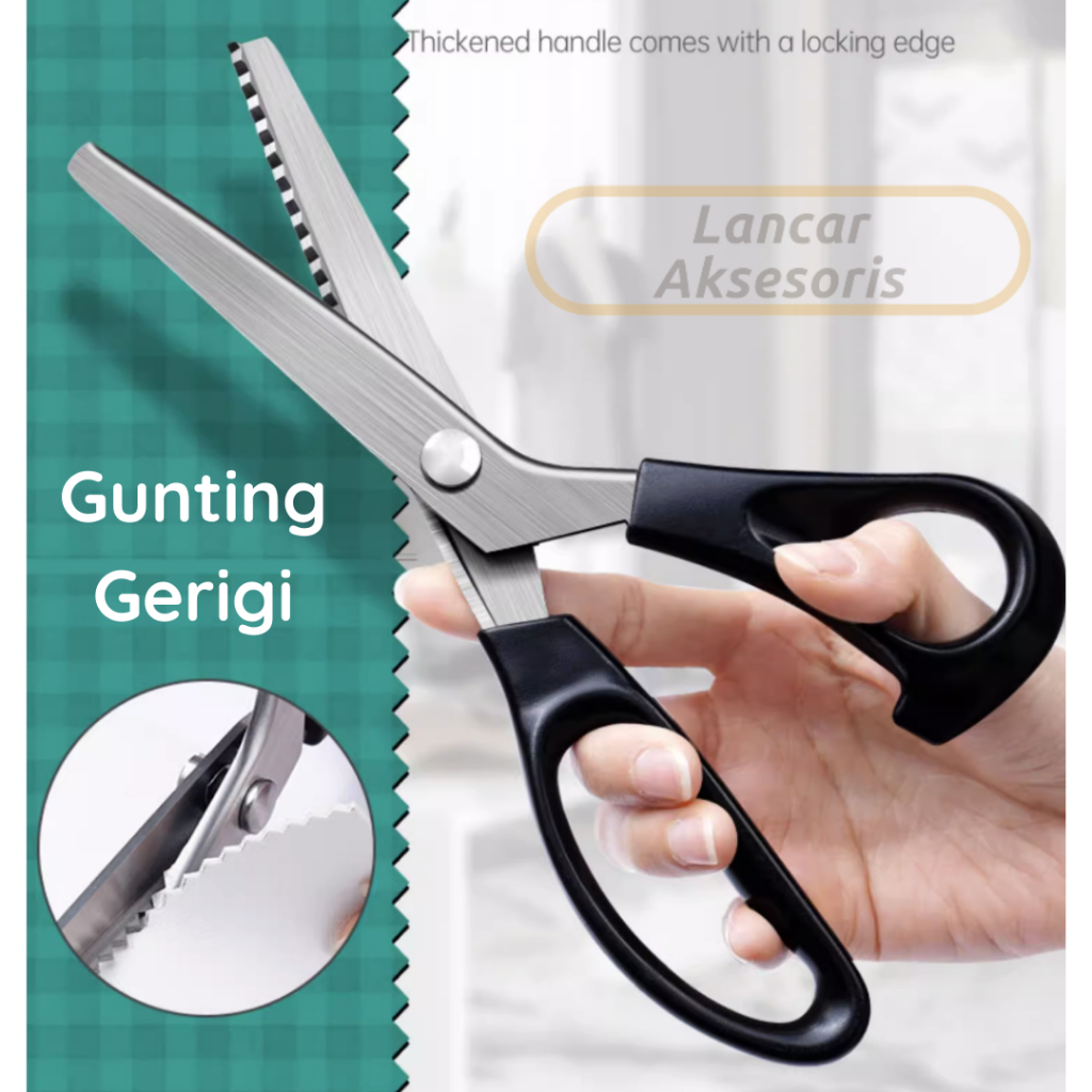 Jual Gunting Gelombang Zigzag Segitiga Gerigi Potong Kain Pita Renda 9 ...