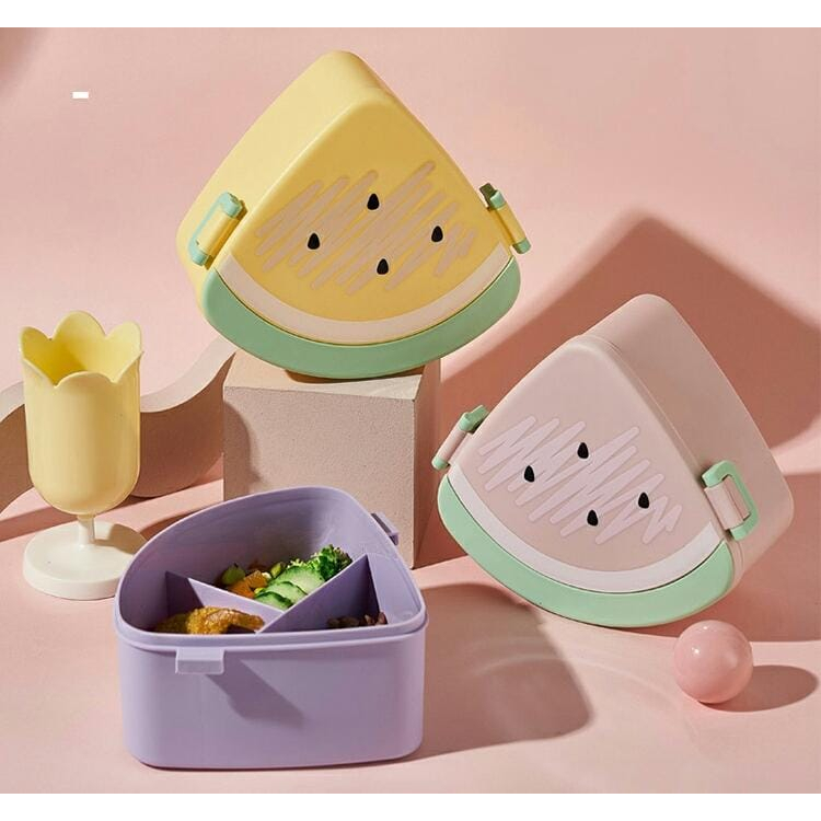 Jual LUNCH BOX/KOTAK BEKAL ANAK KARAKTER SEMANGKA LUCU FREE SENDOK ...