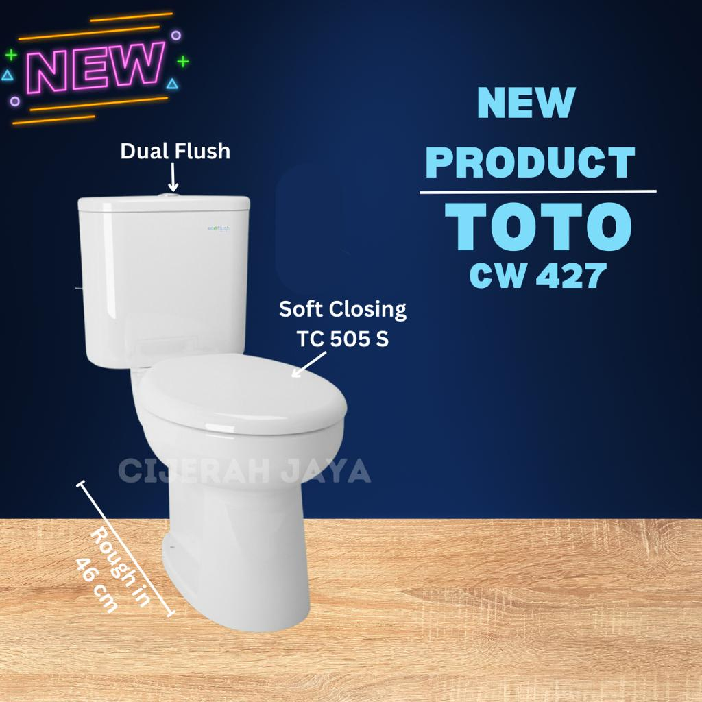 Jual KLOSET DUDUK TOTO CW427J SOFT CLOSING DUAL FLUSH / MONOBLOK CLOSET ...