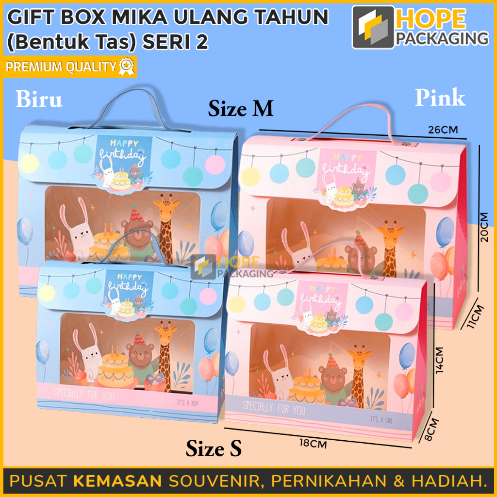 Jual Gift Box Mika Bentuk Tas / Tas Mika Souvenir Birthday / Paper Bag ...