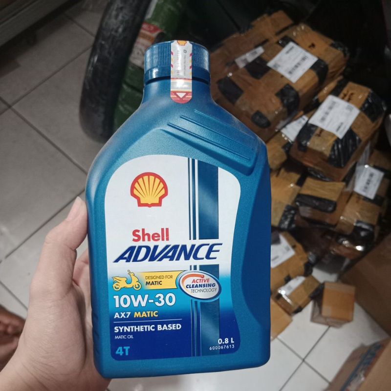 Jual OLI SHELL MATIC BIRU 10W-30 AX7 SYNTHETIC BASED 0.8LTR DAN 1LTR ...
